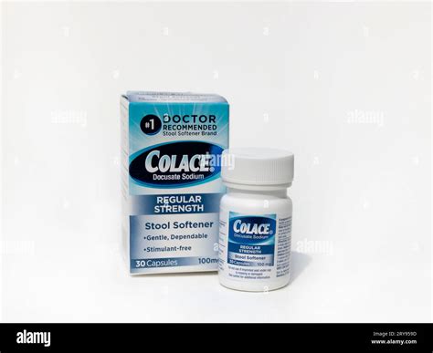 Colace Stool Softener Used To Treat Constipation And Hard Stools Stock