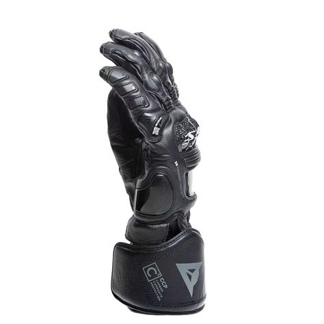 Dainese Druid 4 Black Charcoal Grey Leather Motorcycle Gloves For