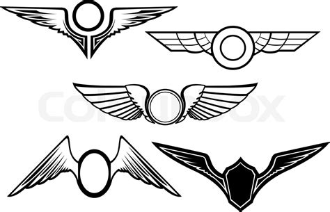 Set Of Wing Symbols Isolated On White Stock Vector Colourbox