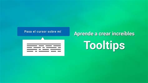 Como Crear Tooltips Con Hmtl5 Y Css3 Youtube