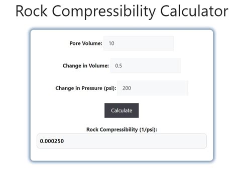 Rock Compressibility Calculator Savvy Calculator