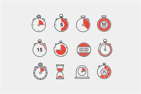 12 Timer Stopwatch Icons Creative Vip