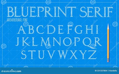 Blueprint Architecture Font Stock Vector Illustration Of Letter Blueprint Architecture Font Stock Vector Illustration Of Letter