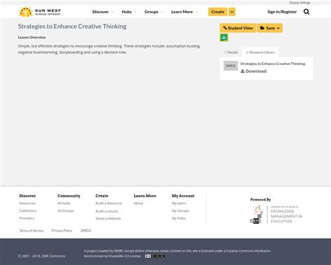 Strategies To Enhance Creative Thinking Resource Bank