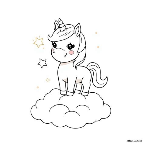Super Cute Cute Kawaii Unicorn Coloring Pages