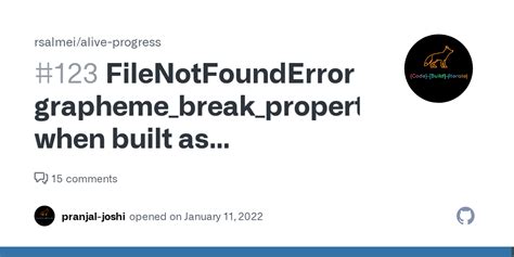 Filenotfounderror Graphemebreakpropertyjson When Built As Executable With Pyinstaller · Issue