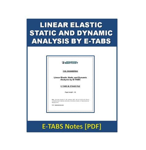 Linear Elastic Static And Dynamic Analysis By E Tabs Digital