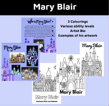 Mary Blair Inspired Art Colouring Pages X3 Artist Bio And Artwork Examples