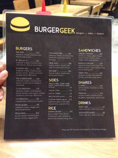Menu At Burger Geek Restaurant Muntinlupa Menu At Burger Geek Restaurant Muntinlupa