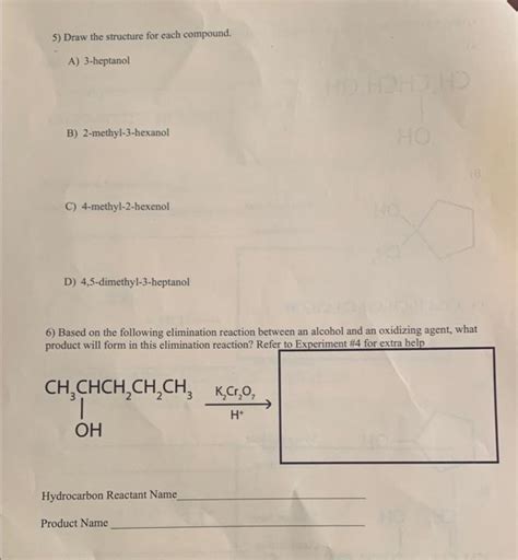 Solved 5 Draw The Structure For Each Compound A
