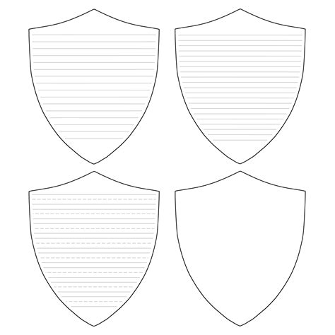 Coat Of Arms Shield Shaped Writing Template Free Printable Papercraft