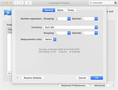 Decimal Separator Euro Apple Community