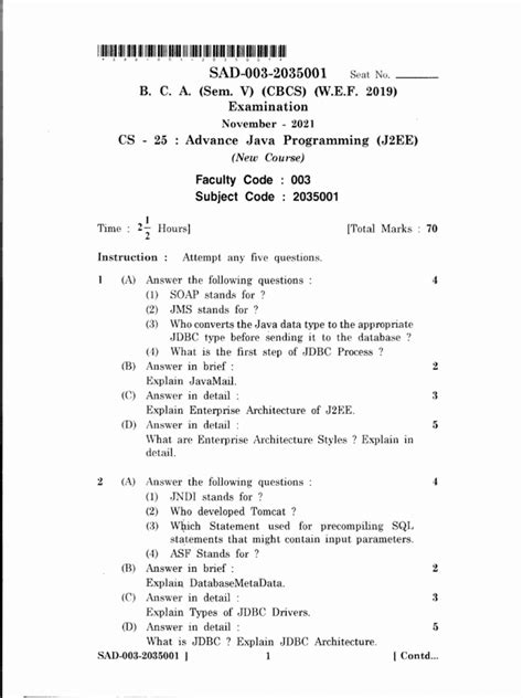 J2ee 2021 Pdf Object Oriented Programming Computer Engineering