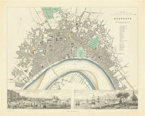 Old Map Of Bordeaux 1870 Chartrons Bastide Quai Des Chartrons Égl