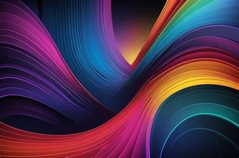 Premium Photo Abstract Spectrum Curved Lines Background