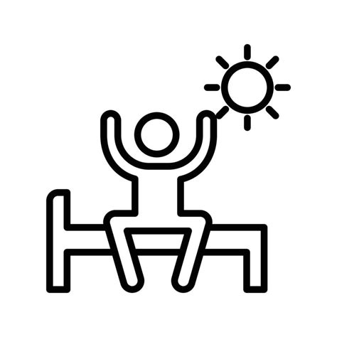 Wake Up In The Morning Icon Linear Logo Mark In Black And White