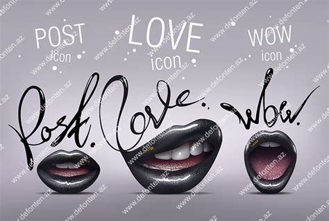 Black Sexy Lips Icons Vector Illustrator Graphics ~ Creative Market