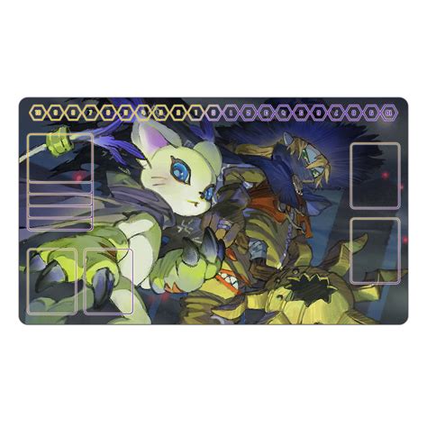 Wizardmon And Tailmon Night Adventure Playmat Usagi Draws
