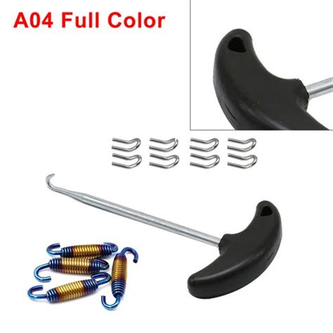 Exhaust Pipe Muffler Mounting Springs Hooks Set Link Full Color Blue
