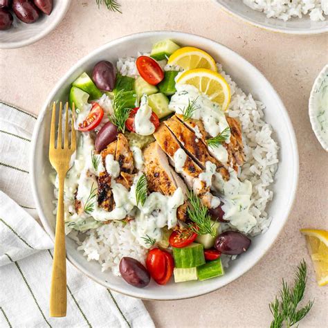 Greek Chicken Rice Bowls Eight Forest Lane