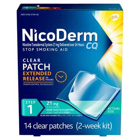 Nicoderm Cq Step 1 Extended Release Nicotine Patches To Quit Smoking