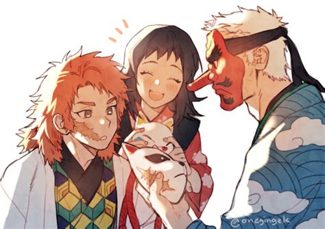 Sabito Makomo And Urokodaki Sakonji Kimetsu No Yaiba Drawn By