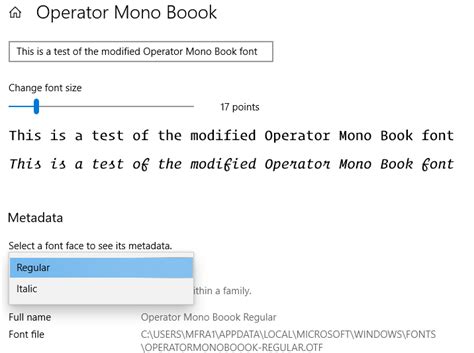 Operator Mono Book Font Will Not Display In Visual Studio Code Super User