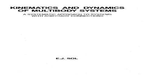Pdf Kinematics And Dynamics Of Multibody Systemsalexandriatuenlrepositorybooks82221pdf