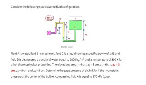 Solved Consider The Following Static Layered Fluid Chegg