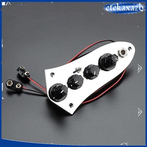 Etekaxazb Guitar Bass Control Plate Metal Direct Replaces With Knobs
