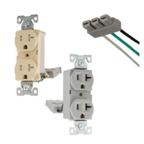 Eaton Wiring 20a Tr Back And Side Wire Duplex Receptacle 2 Pole 3 Wire
