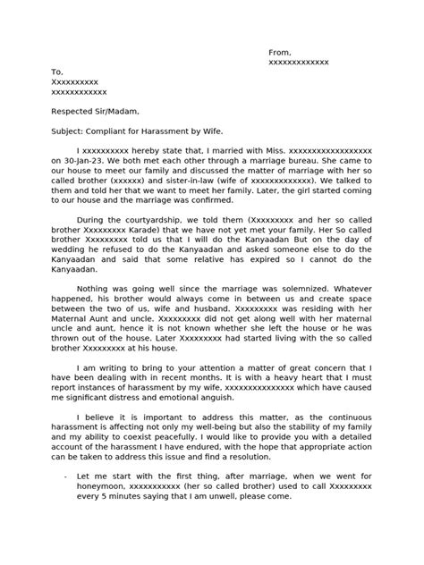 Draft Complaint To Police Pdf