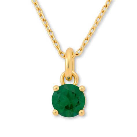Solid 9ct Gold May Birthstone Necklace 9k 375 Gold Emerald