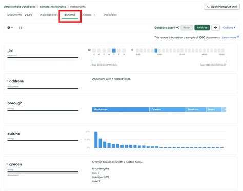 分析您的数据模式 Mongodb Compass Mongodb 文档