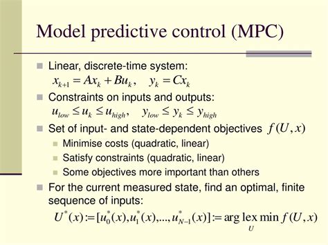 Ppt Designing Model Predictive Controllers With Prioritised Constraints And Objectives