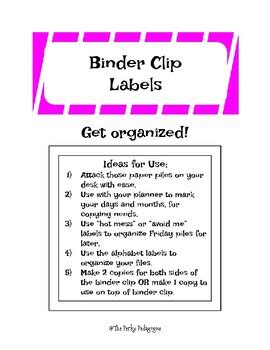 Binder Clip And Mini Drawer Labels Striped By The Perky Pedagogue