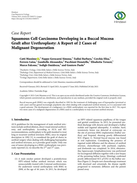 Pdf Squamous Cell Carcinoma Developing In A Buccal Mucosa Graft After