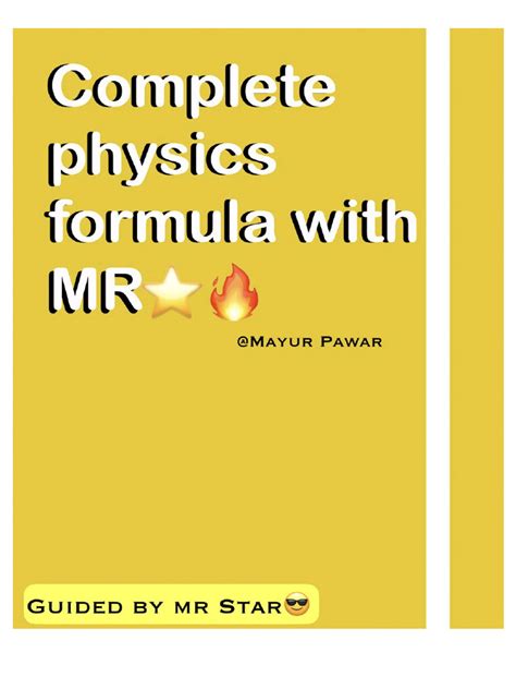 Class 11 Th Physics Formula Book Pdf