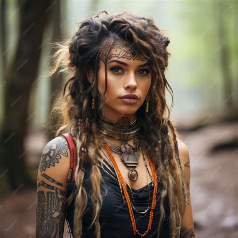 Premium Ai Image A Woman With Dreadlocks And A Tattoo On Her Arm