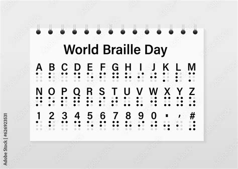 World Braille Day Braille Visually Impaired Writing System Symbols
