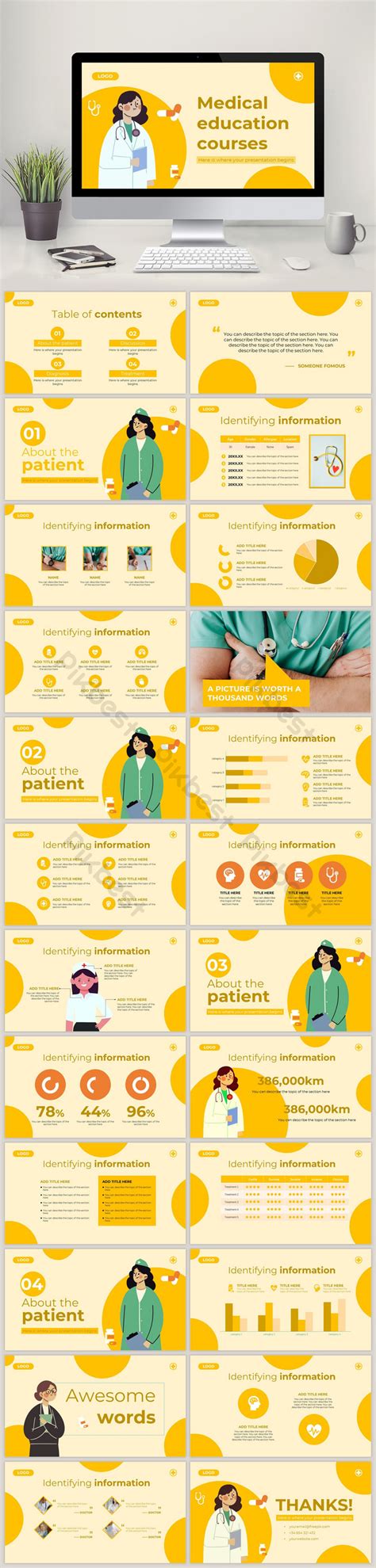 Yellow Medical Education Course Ppt Template Powerpoint Ppt Template