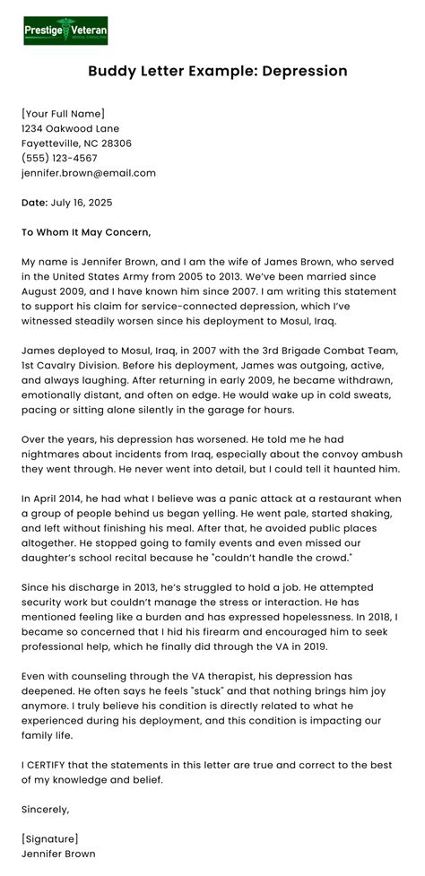 How To Write A Supportive Va Buddy Letter With Examples Prestige Veteran