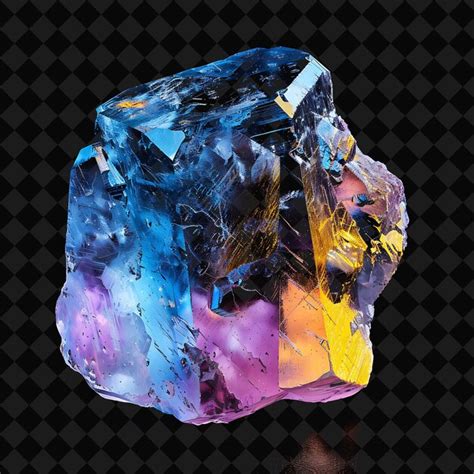 A Blue And Yellow Diamond Is On A Black Background Premium Ai