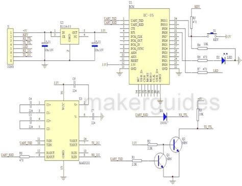 esp32 and hc 05 bluetooth module schematics