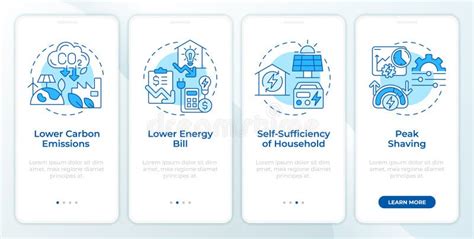 Energy Control Benefits Blue Onboarding Mobile App Screen Stock
