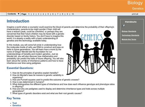 Ga Virtual Learning Biology Genetics Unit Plan For 9th 10th Grade