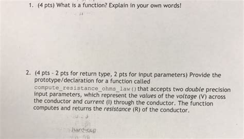 Solved What Is A Function Explain In Your Own Words