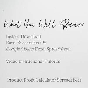 Profit Calculator Profit Margin Profit Manager Profit Tracker Google Sheets Product Pricing