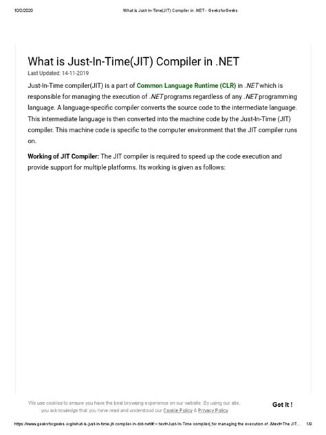 What Is Just In Time Jit Compiler Pdf Computer Architecture