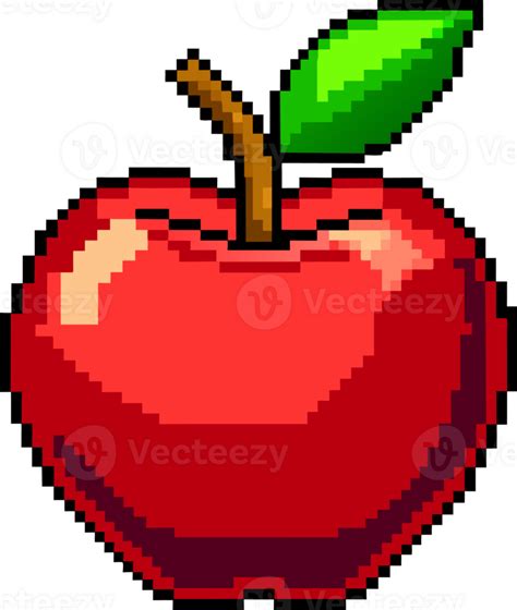 Pixel Art Apple Image A Crisp And Juicy Representation Of The Iconic